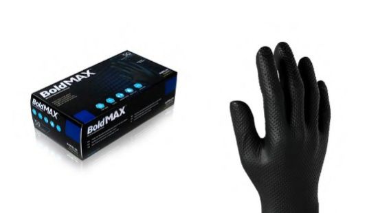 Pattersons. Aureilia Bold Max Heavy Duty Diamond Textured Black Nitrile ...